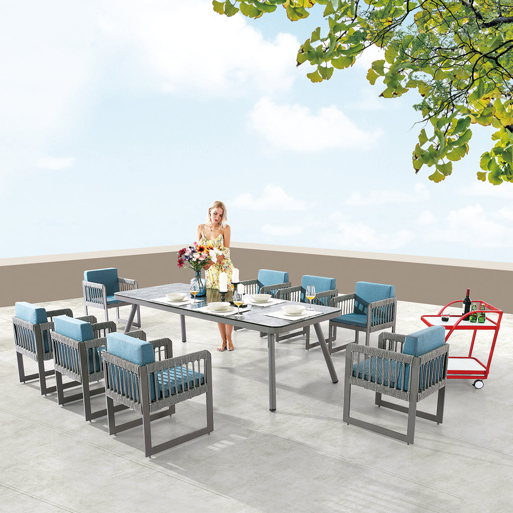 Seattle Dining Set For 8 With Trolley – Lenasi Furniture