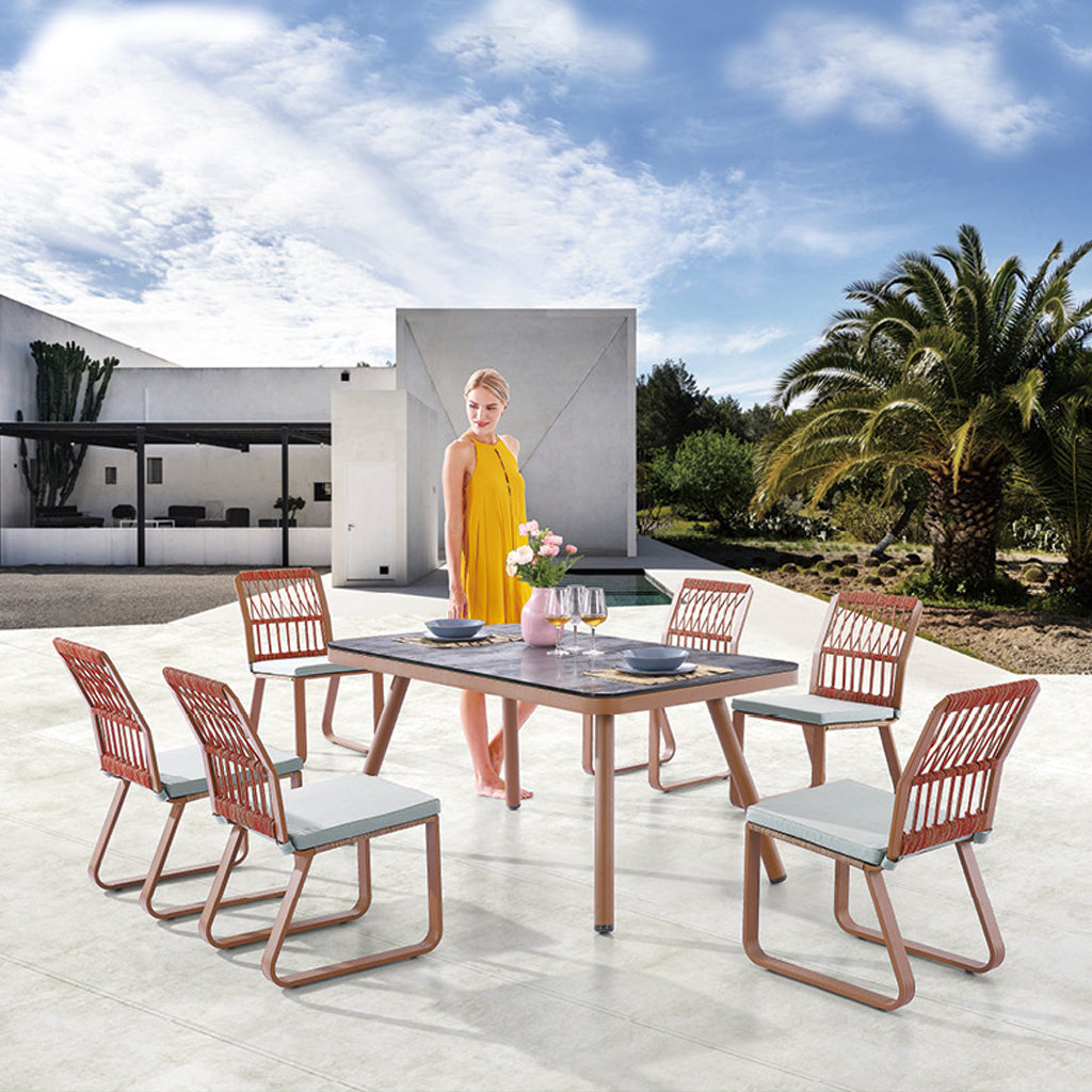 Seattle Dining Set For 6 With Armless Chairs – Lenasi Furniture